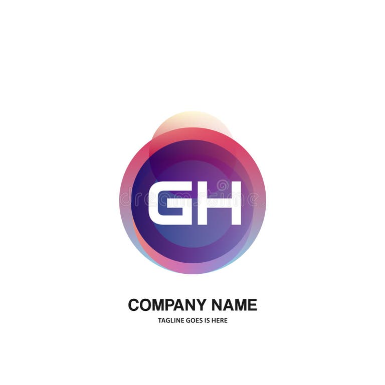 GH Initial Logo with Colorful Circle Template Vector Stock Vector ...