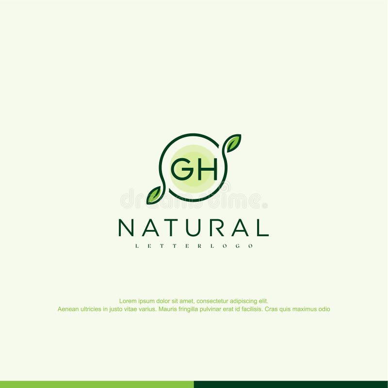 GH Initial natural logo stock vector. Illustration of green - 249633879