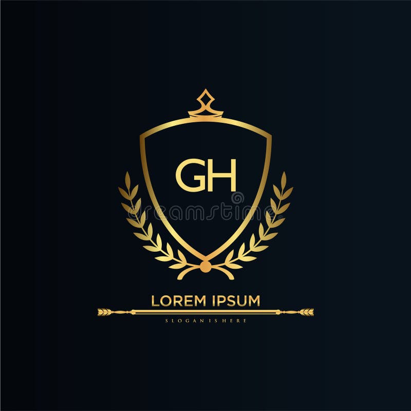 GH Letter Initial with Royal Template.elegant with Crown Logo Vector ...