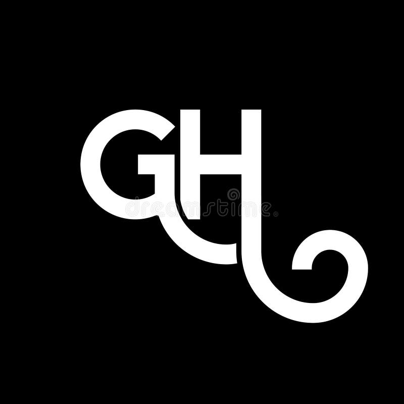 GH Letter Logo Design on Black Background. GH Creative Initials Letter ...