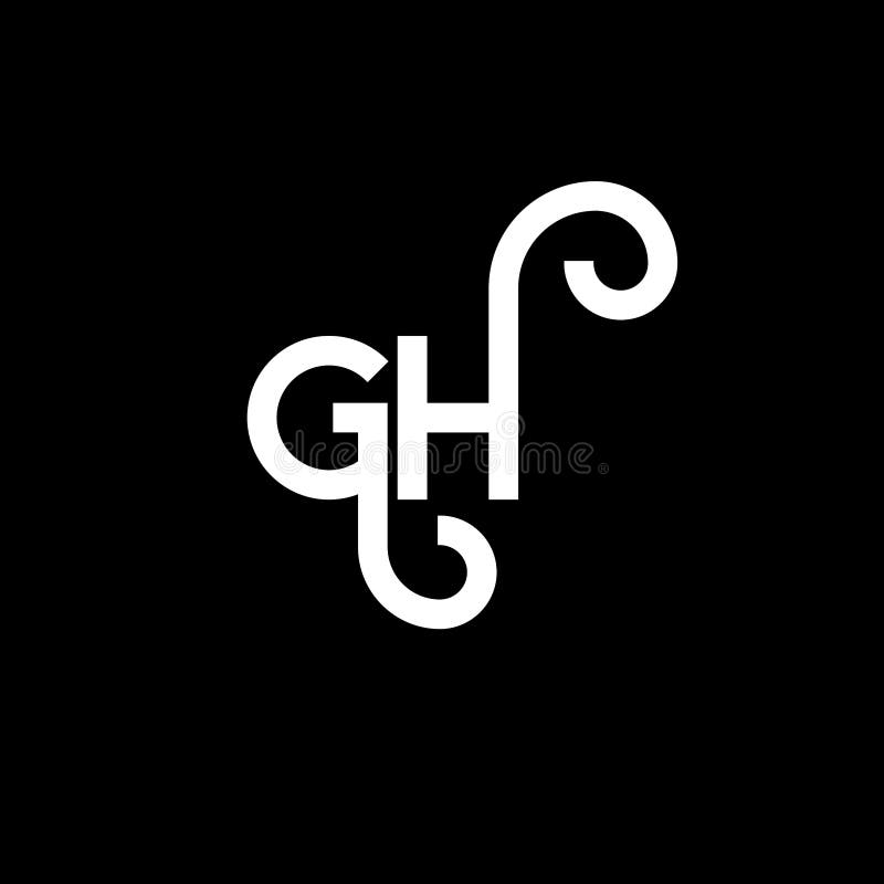 GH Letter Logo Design on Black Background. GH Creative Initials Letter ...