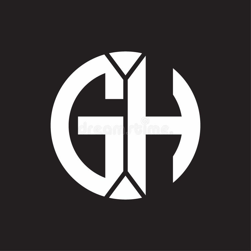 GH Logo Monogram with Piece Circle Ribbon Style Stock Vector ...