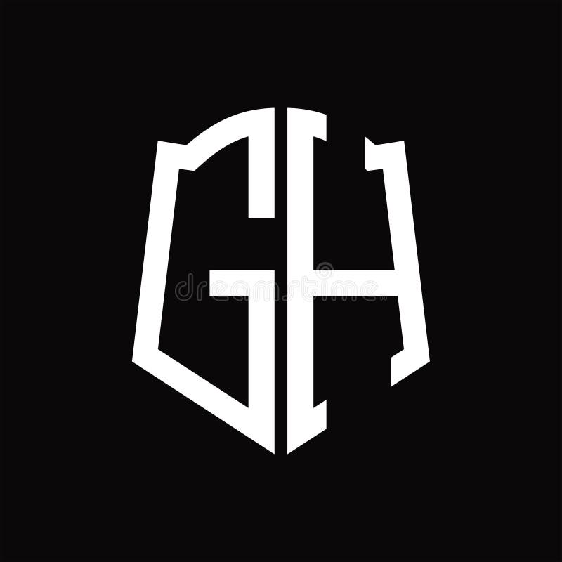 GH Logo Monogram with Shield Shape Ribbon Design Template Stock Vector ...