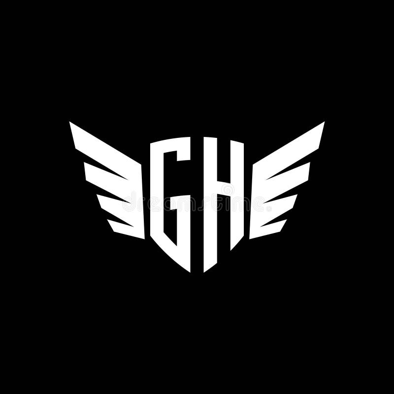 GH Monogram Wing Shape Style Stock Vector - Illustration of emblem ...