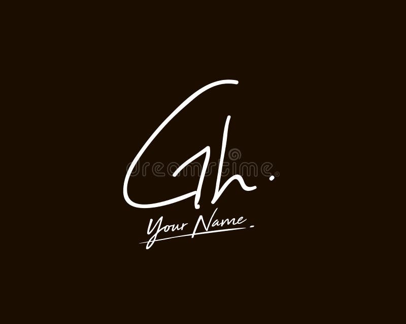 GH Signature Initial Logo Template Vector. Initial Signature Logo ...