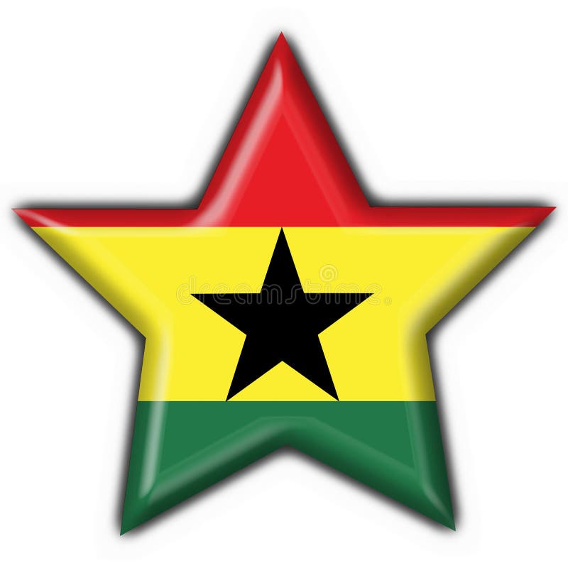 Ghana Button Flag Star Shape Stock Illustration - Illustration of great ...