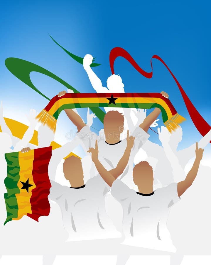Ghana crowd stock vector. Illustration of flag, people - 6616967