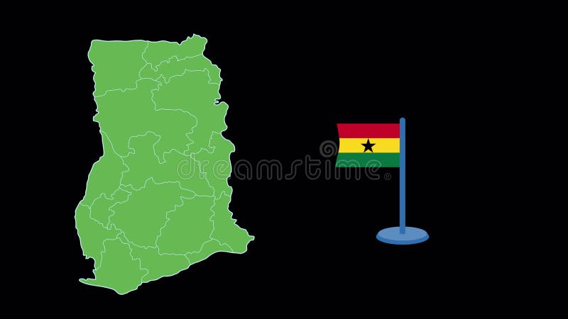 Ghana Flag and Map Shape Animation Stock Footage - Video of shape ...