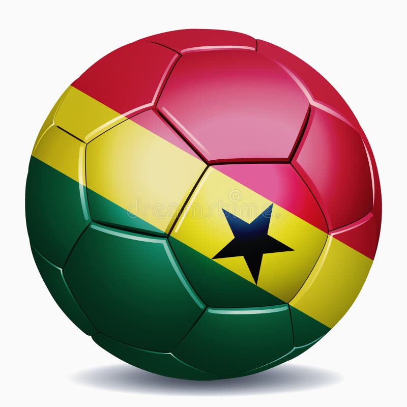 Ghana flag on soccer ball stock illustration. Illustration of ...