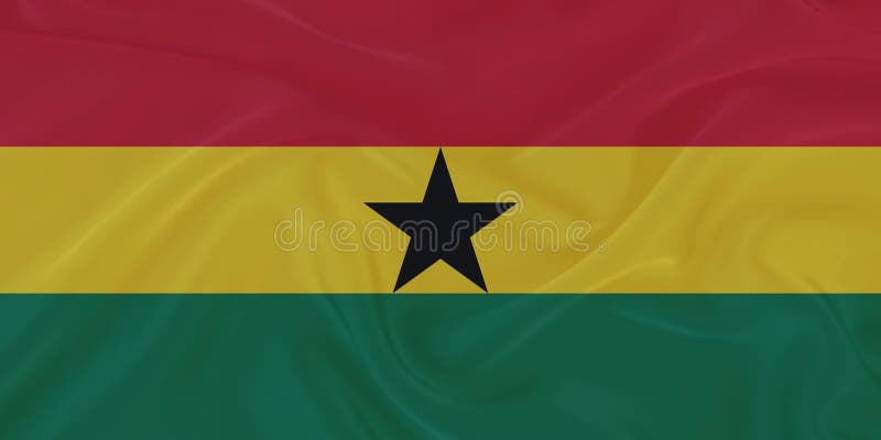 Ghana Flag Waving in the Wind Stock Illustration - Illustration of ...