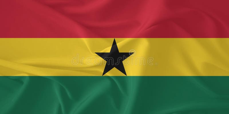 Ghana Flag Waving in the Wind Stock Illustration - Illustration of ...
