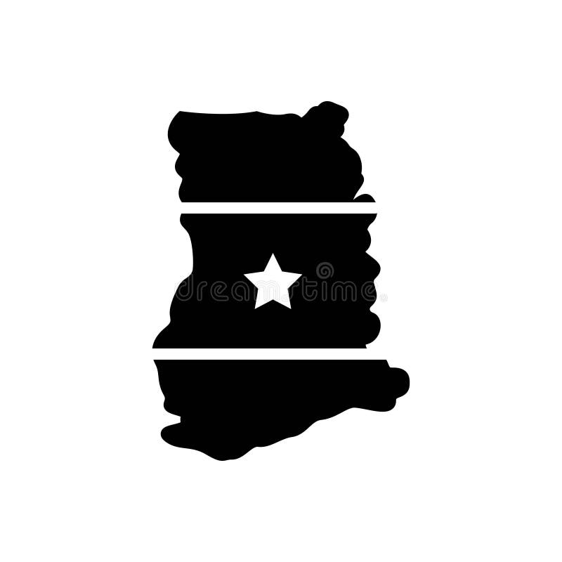 Black Solid Icon for Ghana, Flag and Nation Stock Vector - Illustration ...