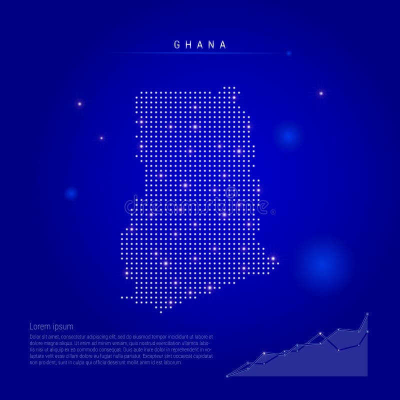 Ghana on Dark Globe with Blue World Map. Stock Vector - Illustration of ...