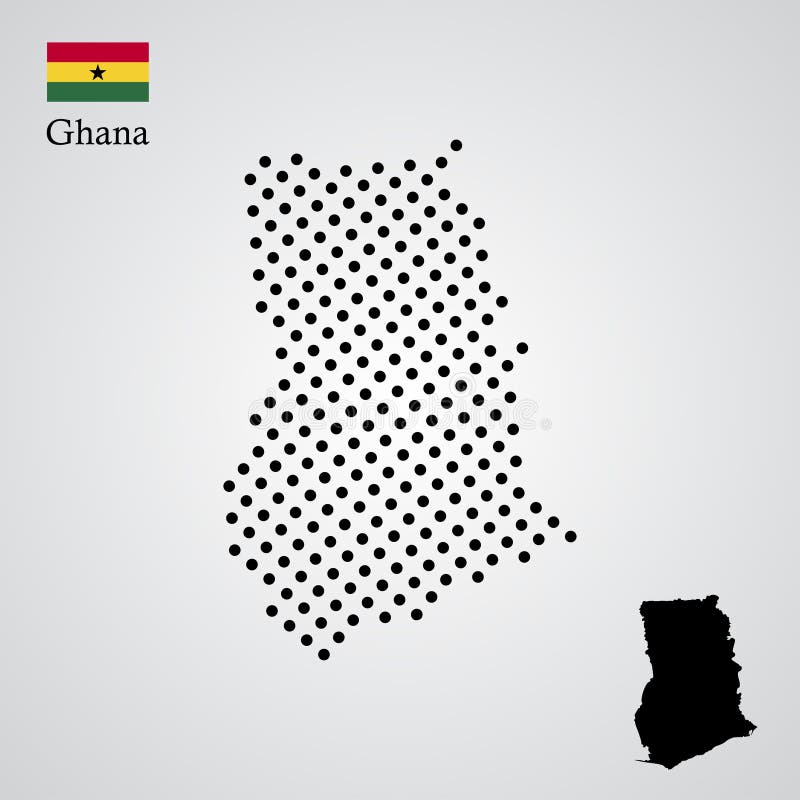 Ghana Map Silhouette Halftone Style Stock Illustration - Illustration of texture, isolated ...