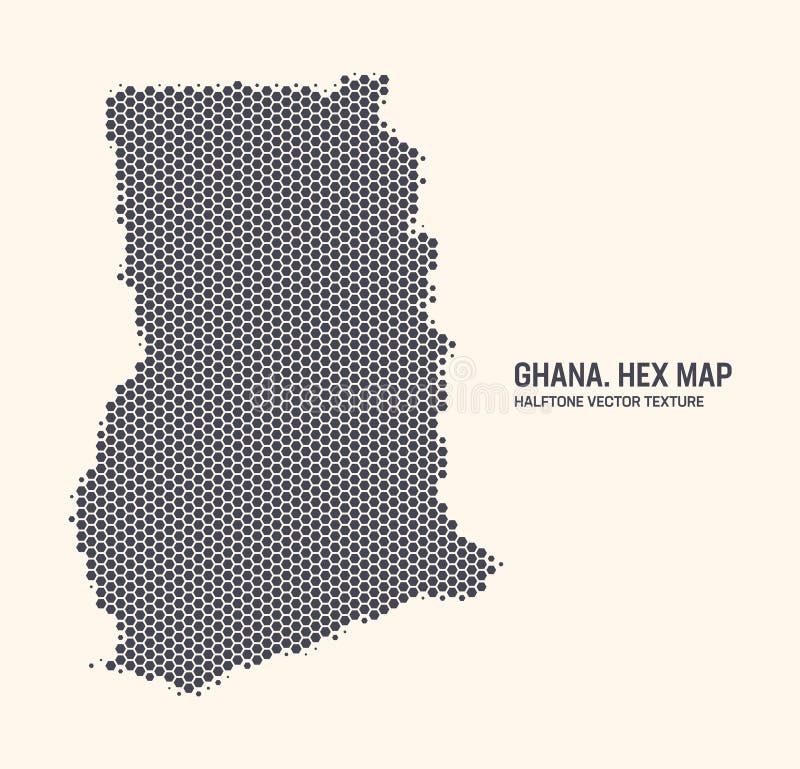 Ghana Map Vector Hexagonal Half Tone Pattern Isolated on Light ...