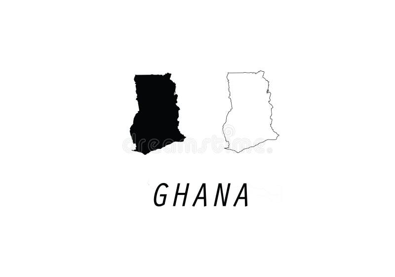 Ghana Outline Map Country Shape Stock Vector - Illustration of abstract ...