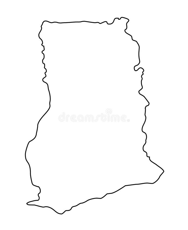 Ghana Outline Map Country Shape Stock Vector - Illustration of land ...
