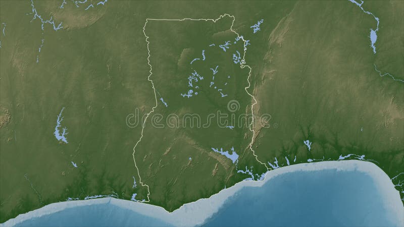 Ghana outlined. Pale stock illustration. Illustration of geography ...