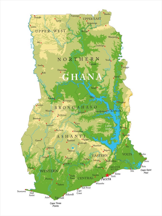 Ghana map stock illustration. Illustration of district - 22464662