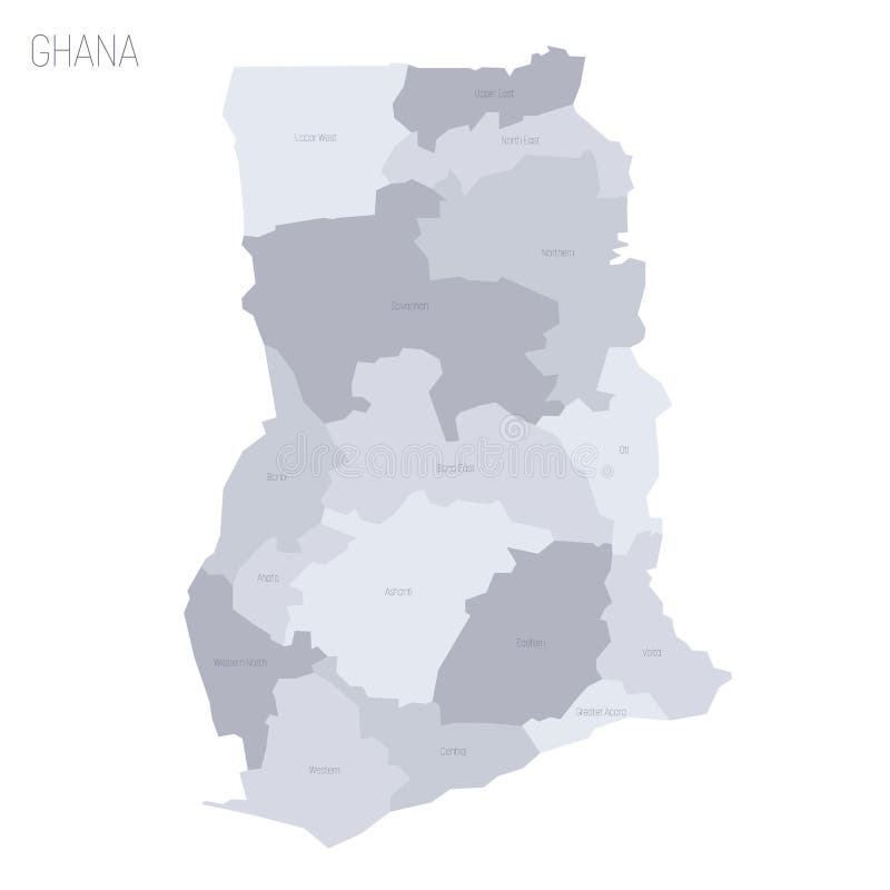 Ghana Political Map of Administrative Divisions Stock Vector ...