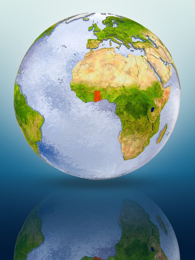 Ghana on globe stock illustration. Illustration of symbol - 84453328