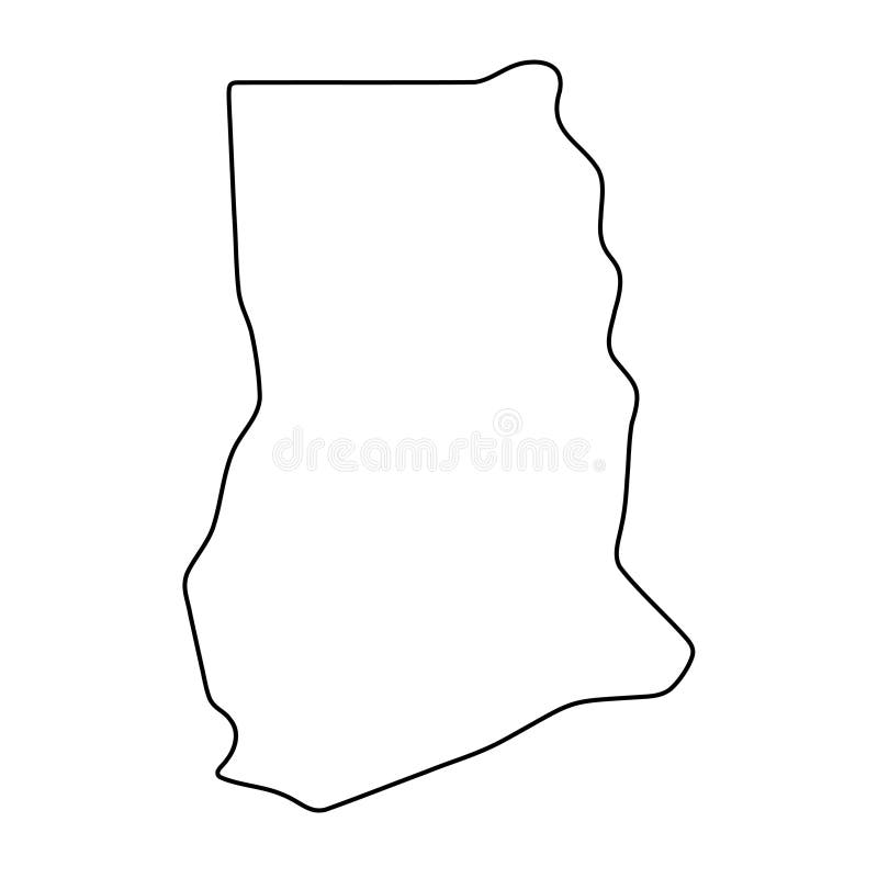 Ghana Simplified Vector Outline Map Stock Vector - Illustration of ...