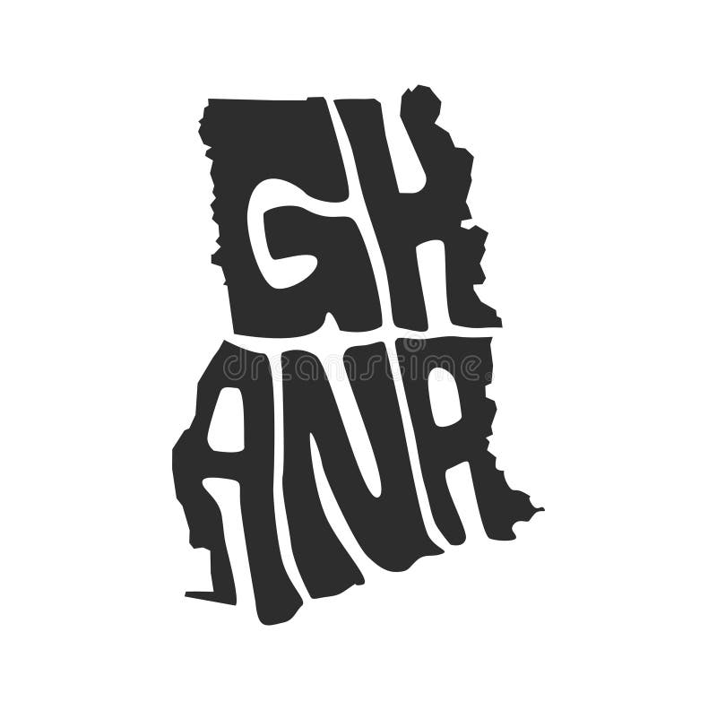 Ghana Vector Map Lettering Art Stock Vector - Illustration of ghana ...