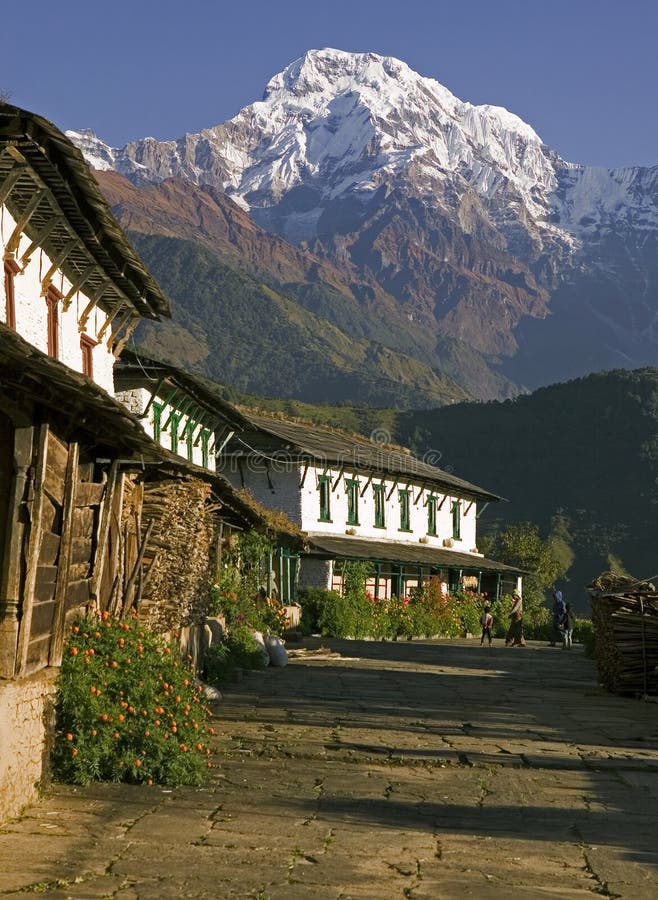 Ghandruk Village in Nepal stock image. Image of outdoor - 3036925