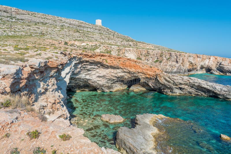 Ghar Lapsi, Malta stock image. Image of light, rocky - 97079927