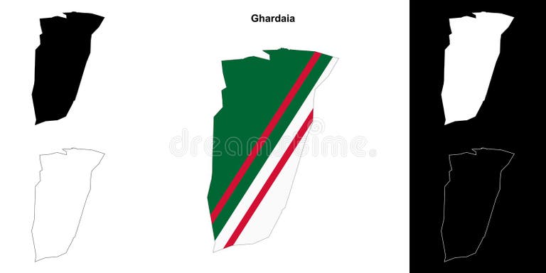 Ghardaia outline map stock vector. Illustration of cartography - 342074447