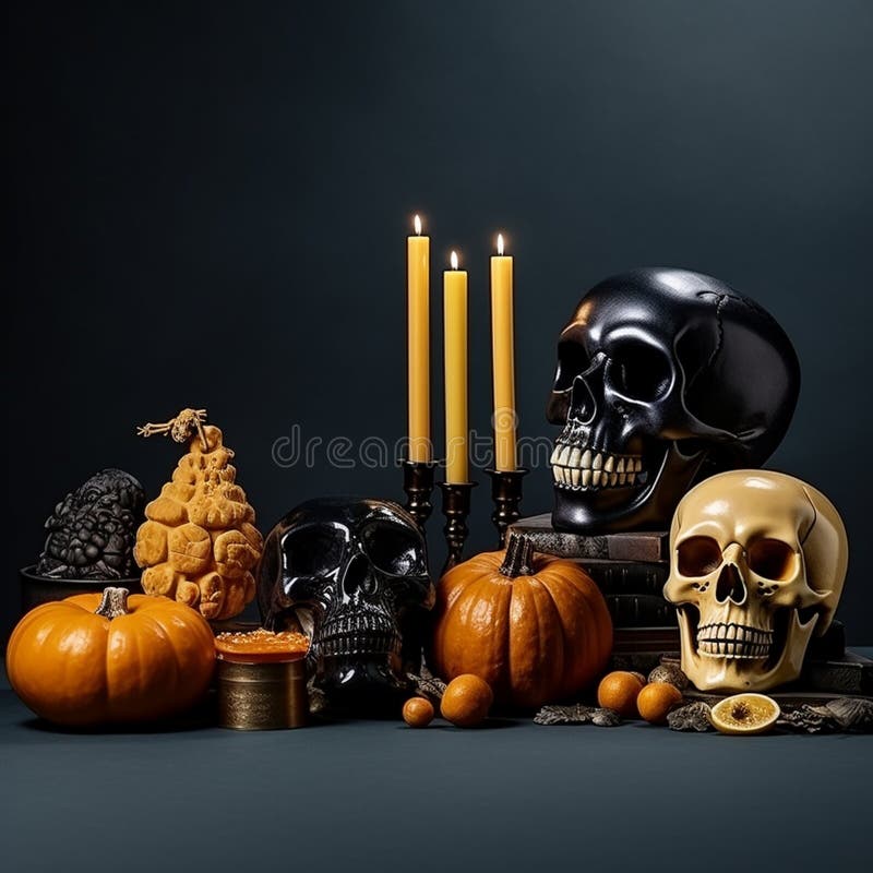 Ghastly Halloween Ghost with a Jack-o -lantern Stock Illustration ...