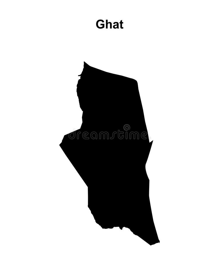 Ghat outline map stock vector. Illustration of ghat - 360473555