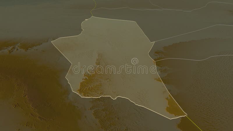 Ghat, Libya - Outlined. Relief Stock Illustration - Illustration of ...