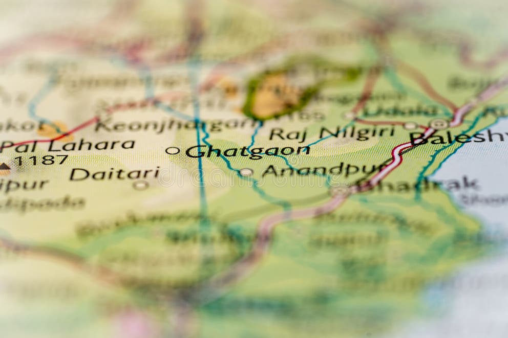 Ghatgaon, India Highlighted on a World Map Stock Image - Image of navigation, view: 375730865