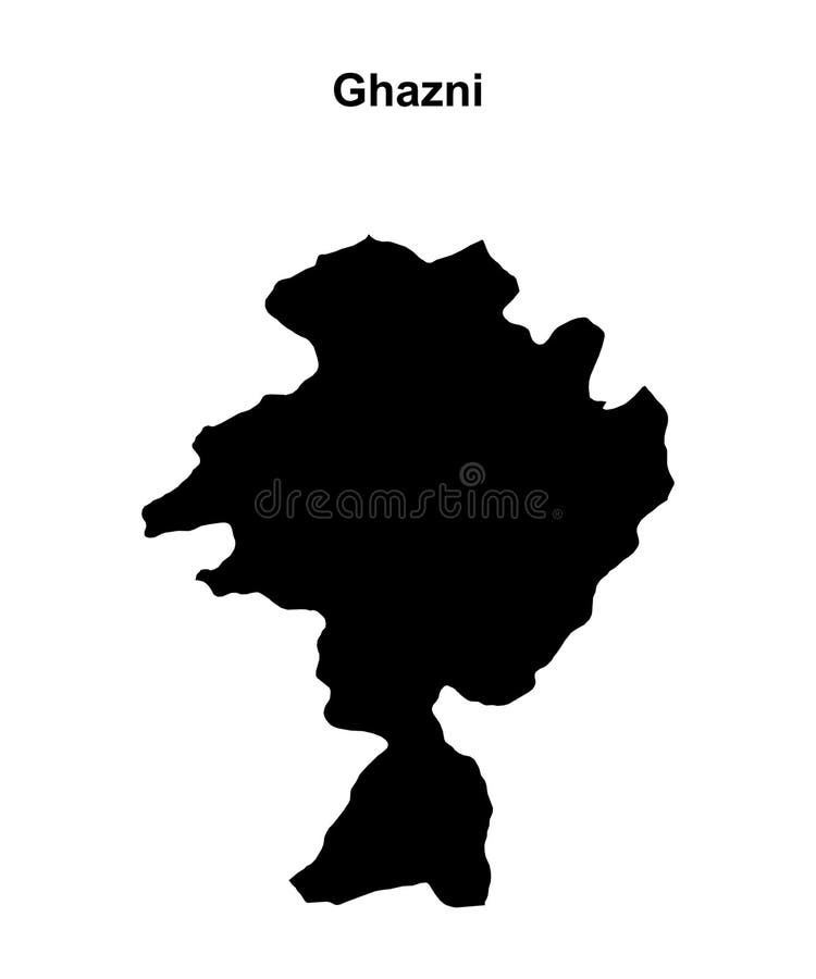 Ghazni outline map stock vector. Illustration of isolated - 360323080