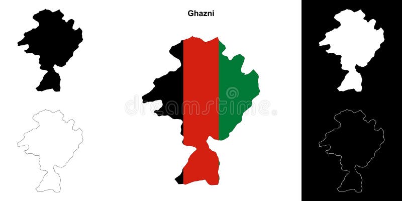 Ghazni outline map stock vector. Illustration of contour - 323726236