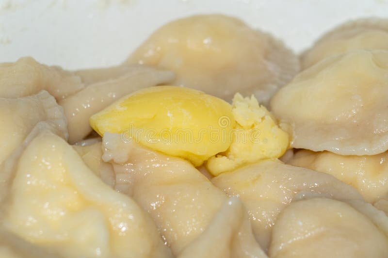 Ghee Butter in Cooked Dumplings Stock Photo - Image of lunch, clarified ...