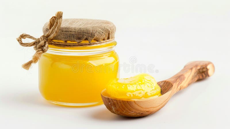 Ghee in a Jar on a White Background Stock Image - Image of healthy ...