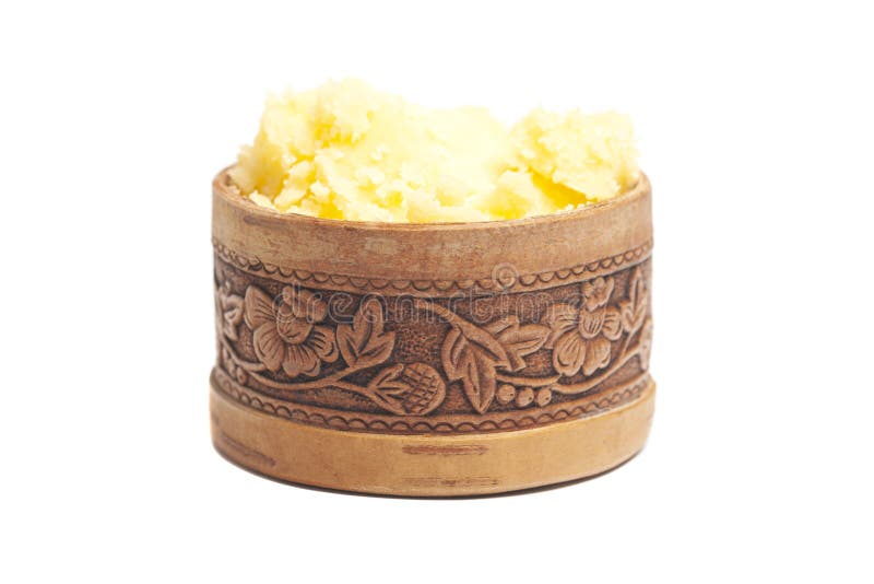 Ghee in Bowl Isolated on White Background Stock Photo - Image of asli ...