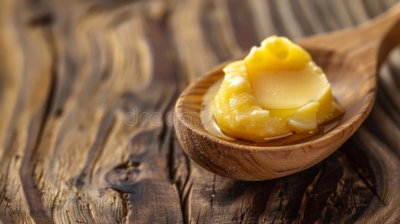 Ghee in a Wooden Spoon Close-up Stock Photo - Image of healthy, boards ...