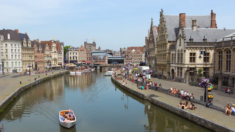 Ghent city centre editorial photography. Image of heritage - 38346392