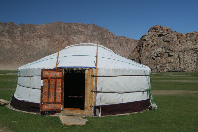 Gher stock photo. Image of nomadic, door, grass, yurt - 13676278