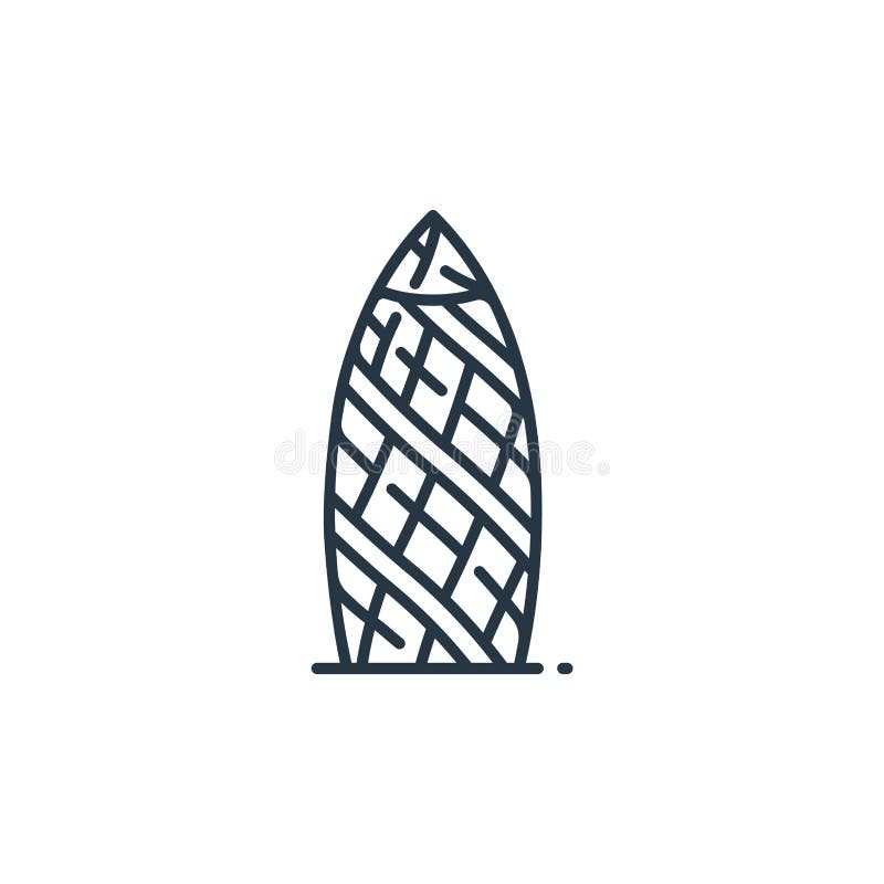 Gherkin Icon Vector from England Concept. Thin Line Illustration of ...