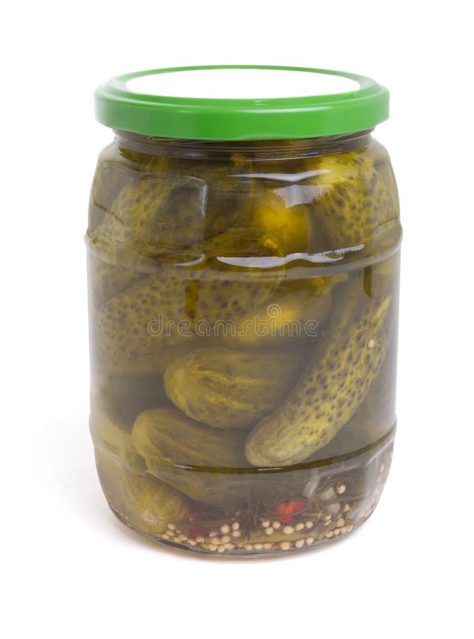 Gherkin jar stock photo. Image of salad, pickled, healthy - 17443826
