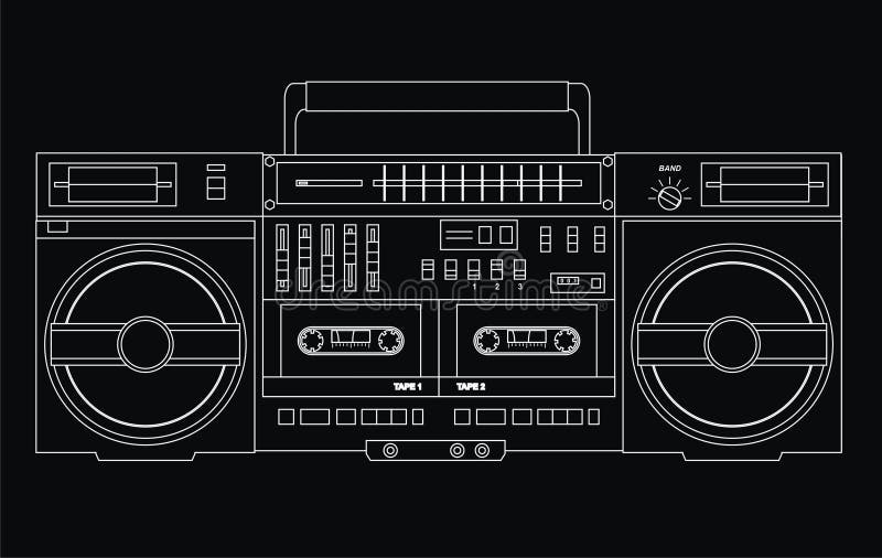 Ghetto blaster stock vector. Illustration of retro, audio - 20768548