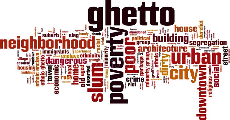 Ghetto word cloud stock vector. Illustration of abandoned - 213390124