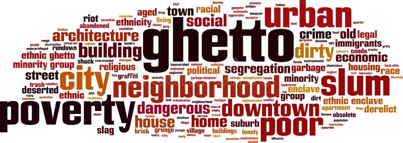 Ghetto word cloud stock vector. Illustration of political - 218454139