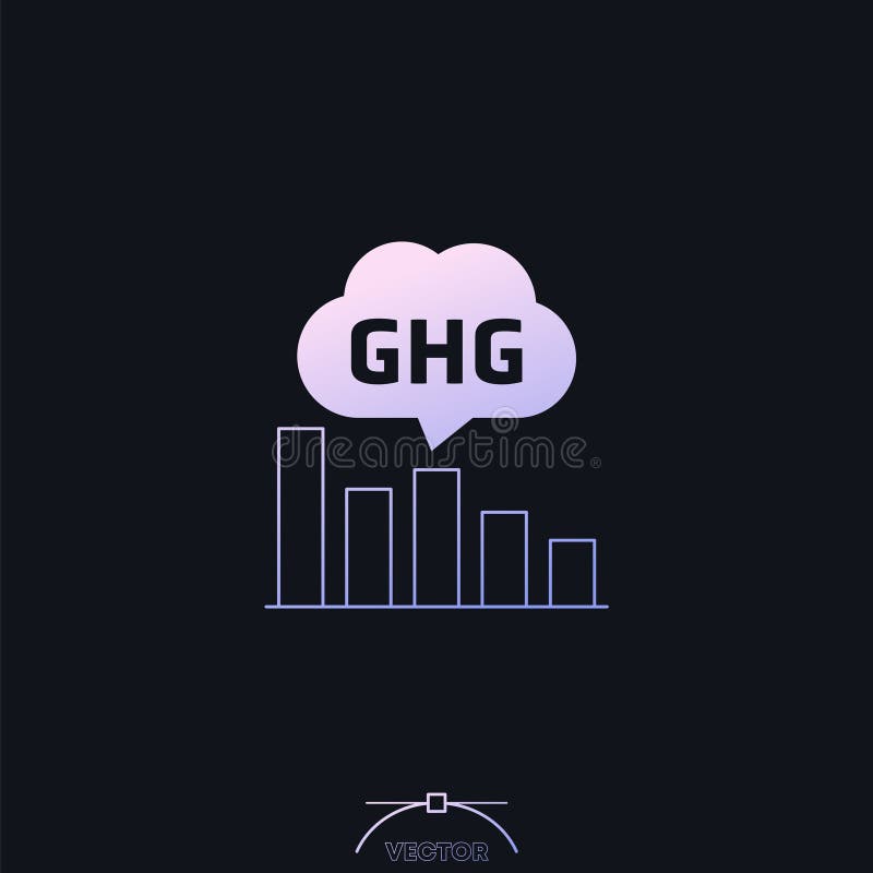 GHG, Greenhouse Gas Emissions Chart Vector Icon Stock Vector ...