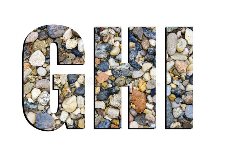GHI Letters. Stone Design Alphabet, Collection of Letters Isolated on ...