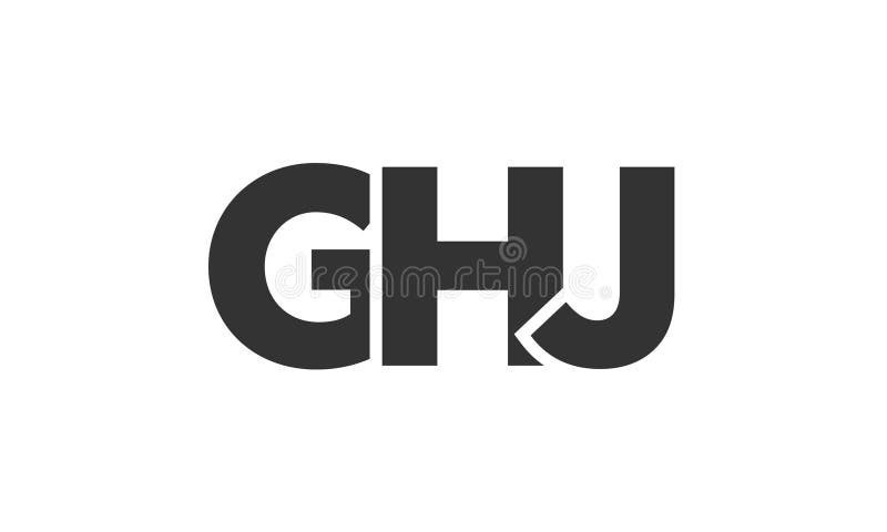 GHJ Logo Design Template with Strong and Modern Bold Text. Initial ...